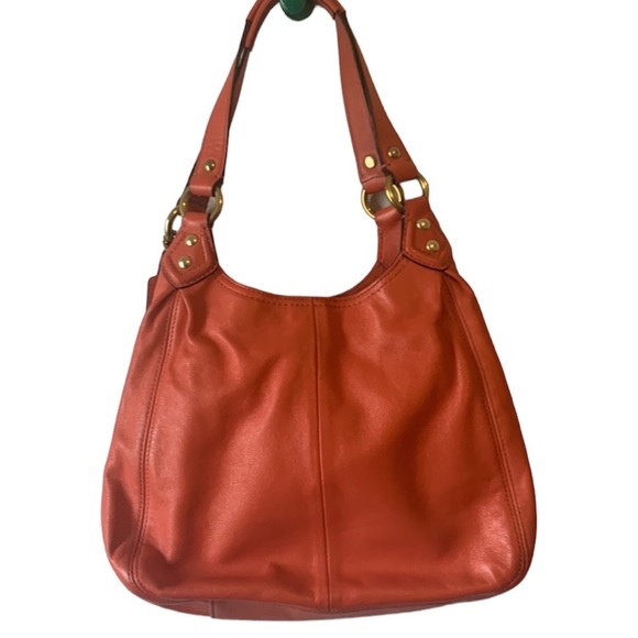 Coach | Bags | Coach Ashley Leather Orange Handbag | Poshmark
